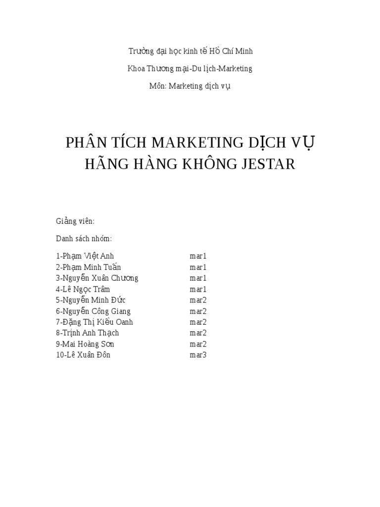 Jetstar Marketing Mix | PDF