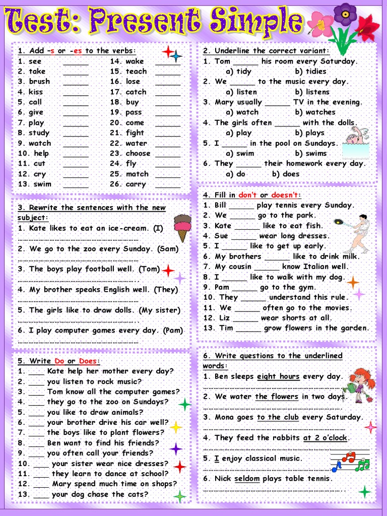 Exercises Simple Present | PDF