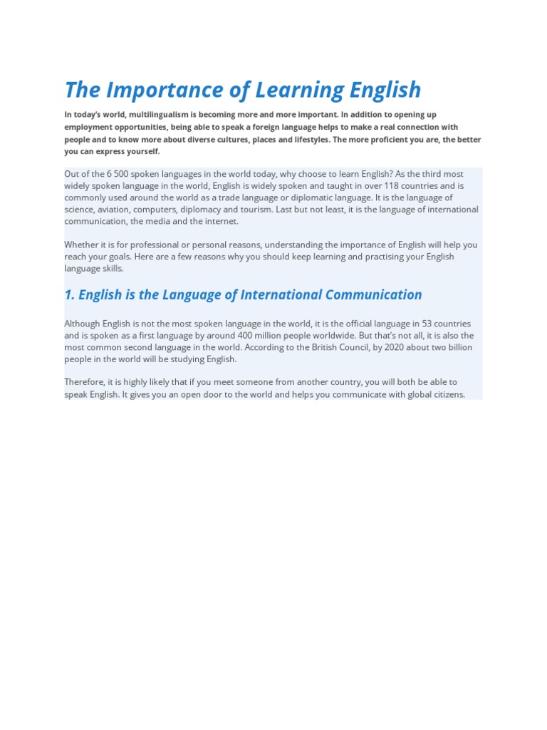 English: Your Key to Global Success | PDF