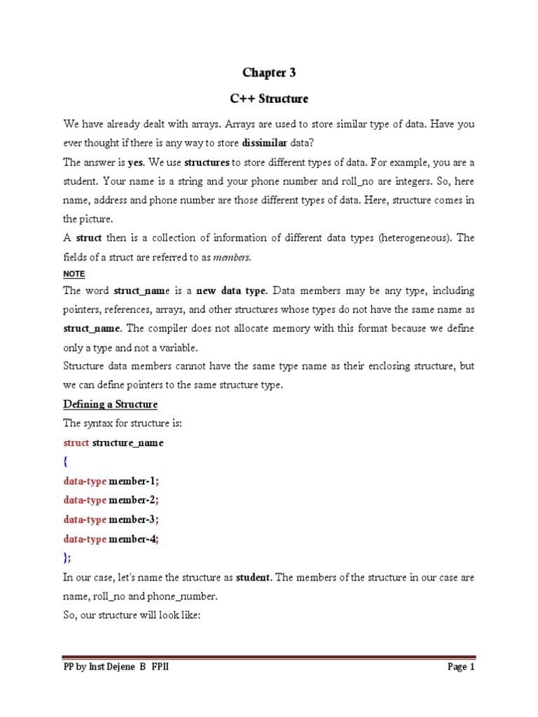 Chapter 3 Structure Pdf Pointer Computer Programming Software Engineering