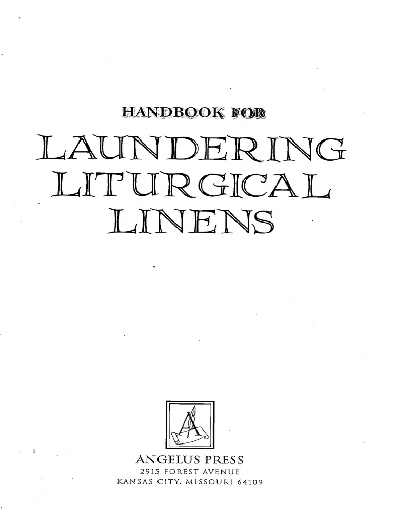 A Guide to Properly Laundering, Folding, and Caring for Liturgical ...