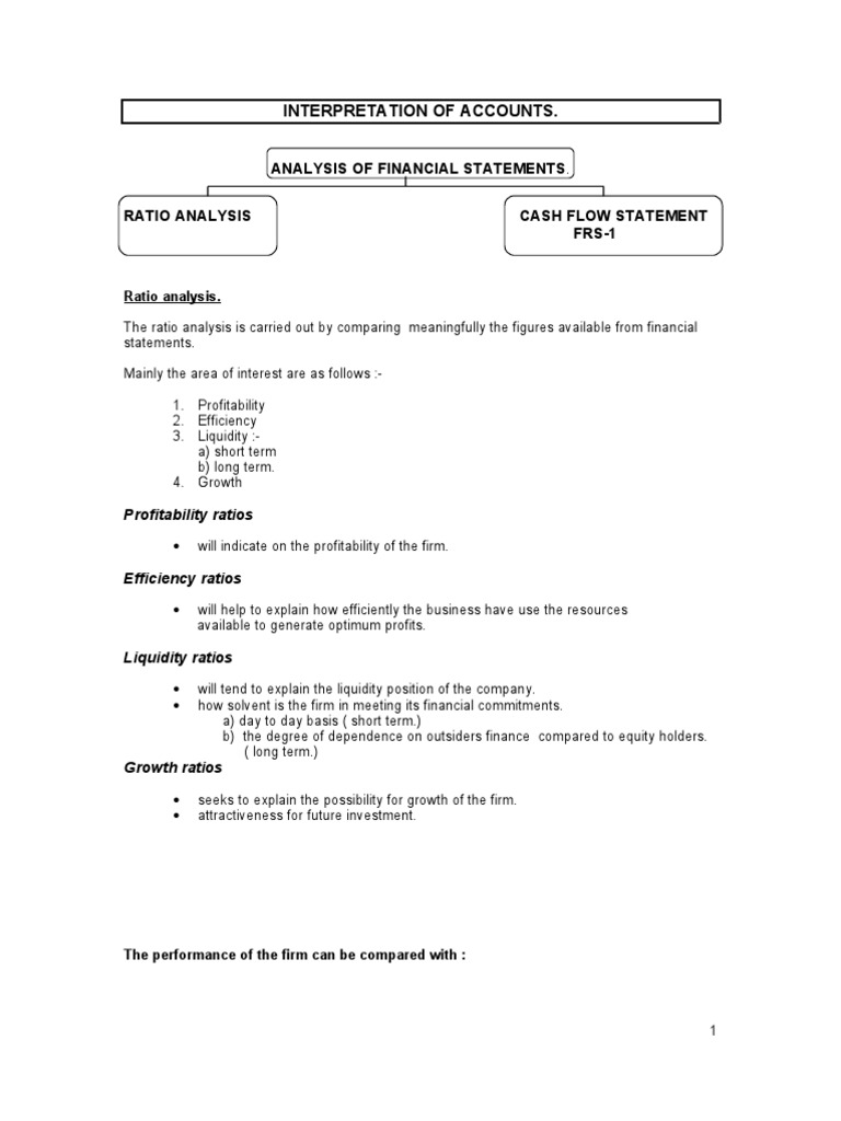 Interpretation of Accounts.: Analysis of Financial Statements Ratio ...