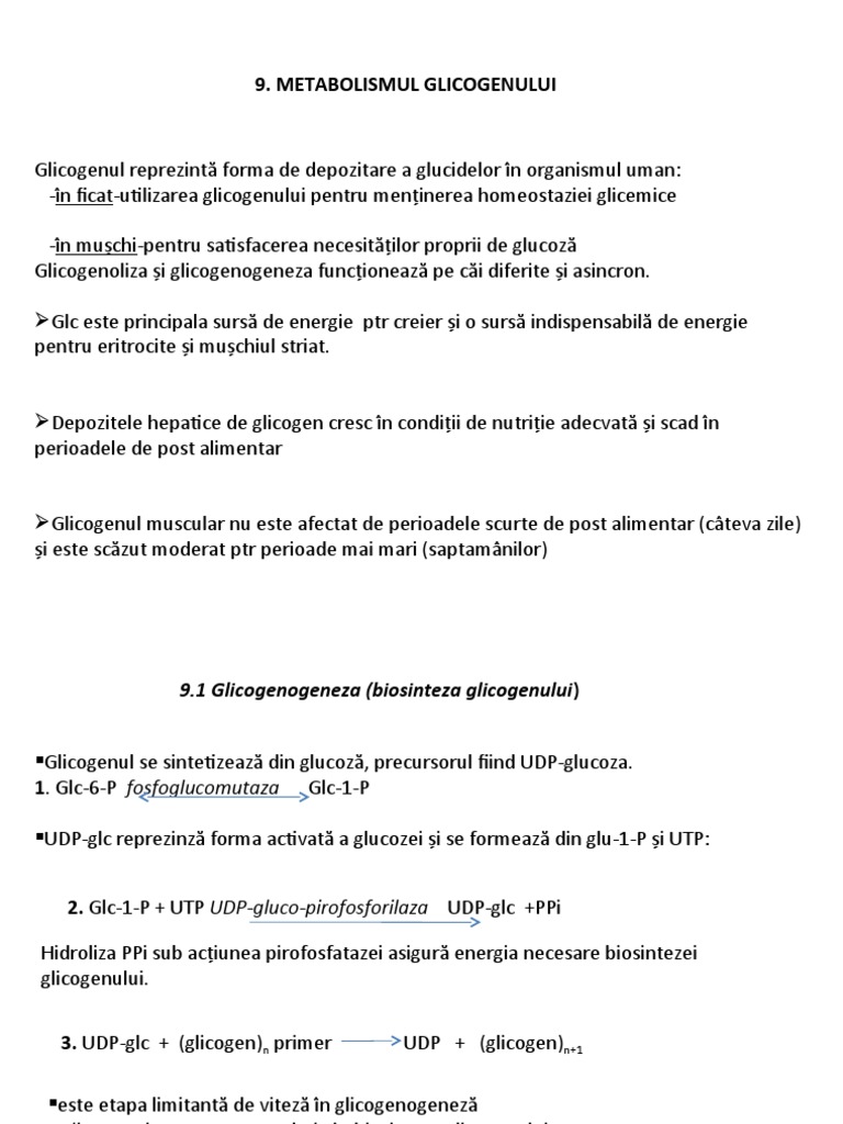 Curs 6 Glicogen, Fru, Gal | PDF
