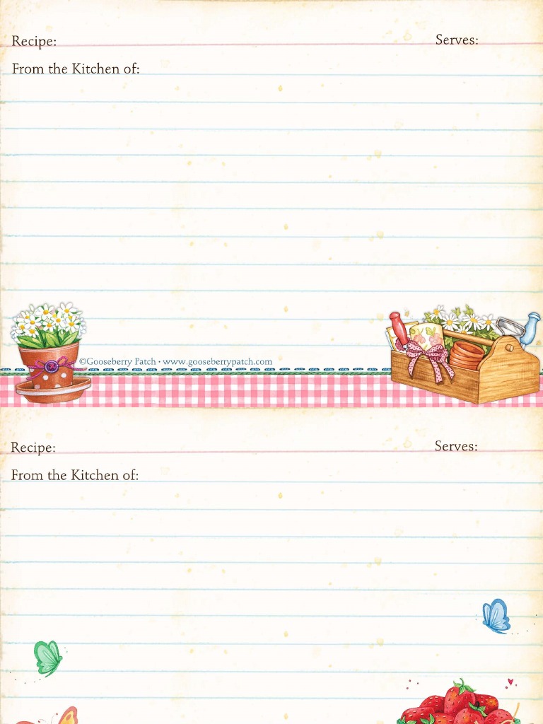 Gooseberry Patch Recipe Cards | PDF