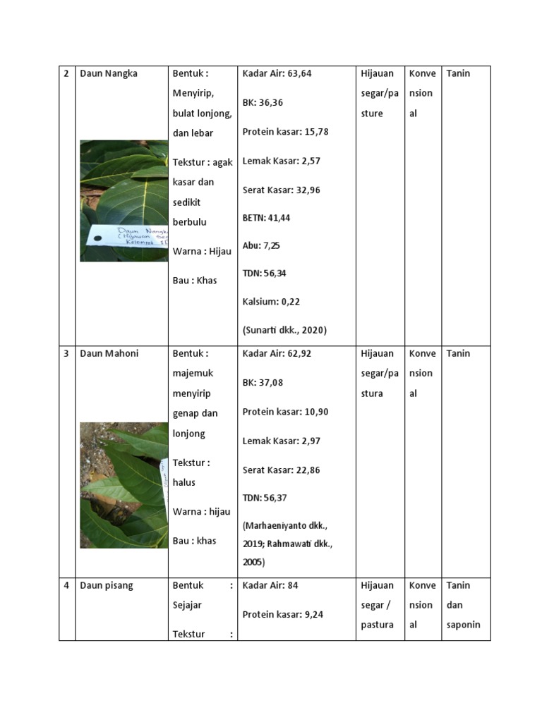 Kandungan Nutrisi Hijauan Segar BPFR | PDF