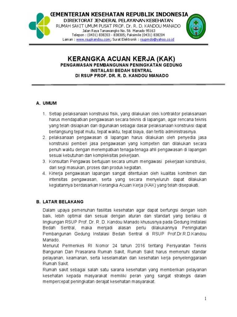 Kerangka Acuan Kerja Kak | PDF
