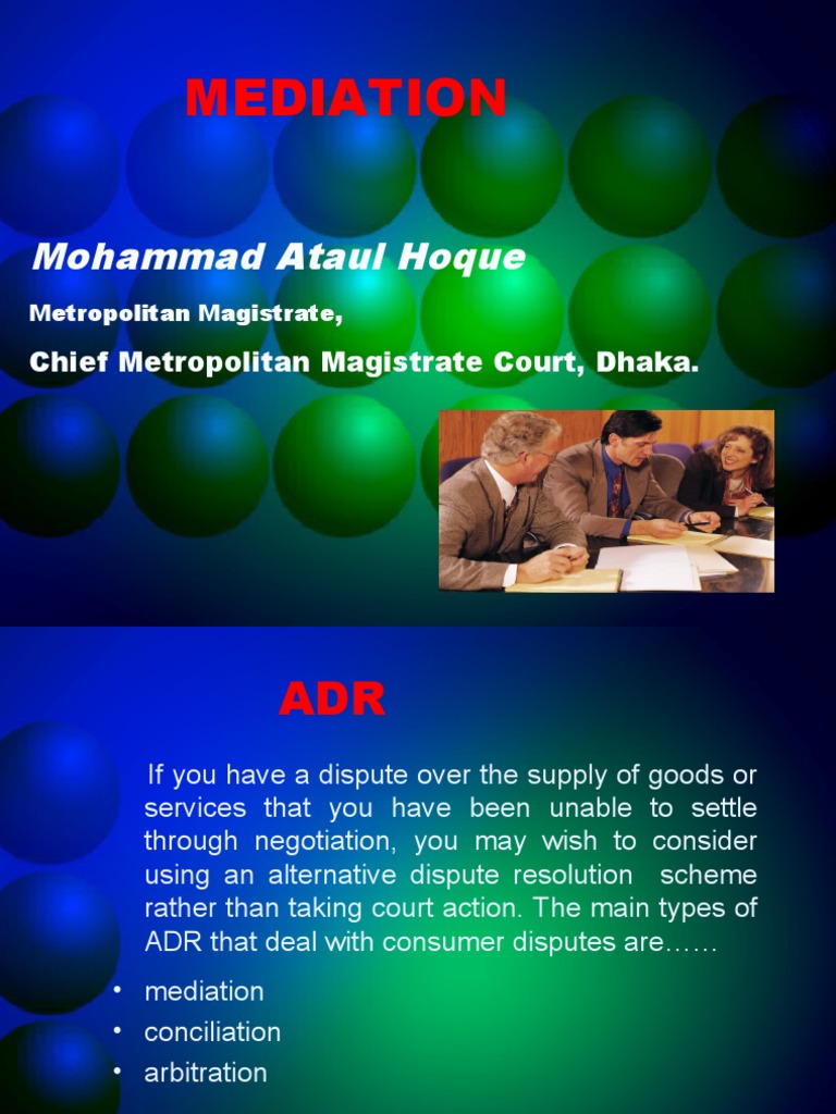 Mediation: Mohammad Ataul Hoque | PDF | Mediation | Alternative Dispute Resolution