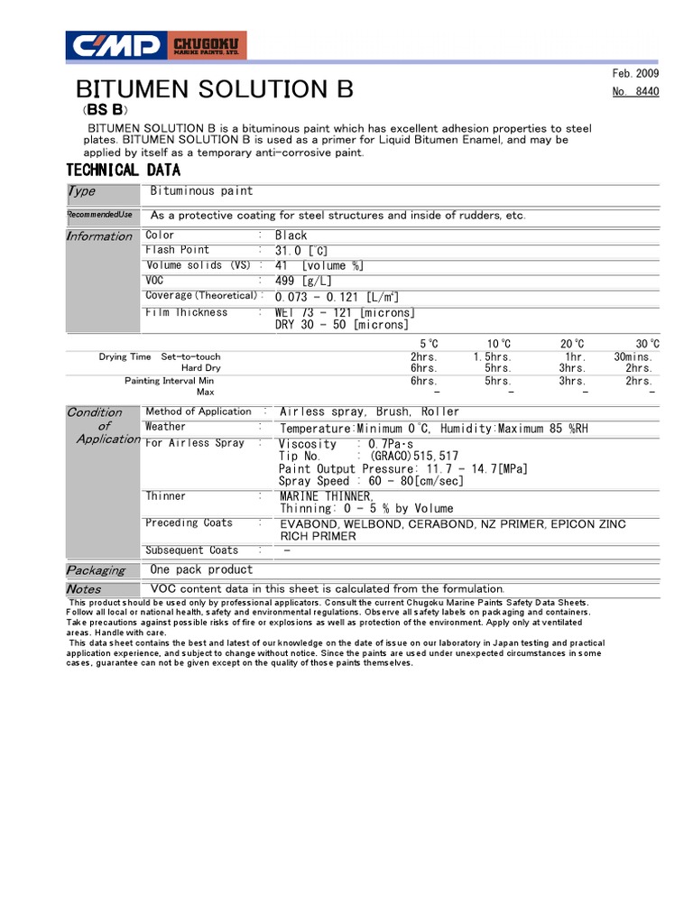 Bitumen Solution B | PDF | Paint | Asphalt