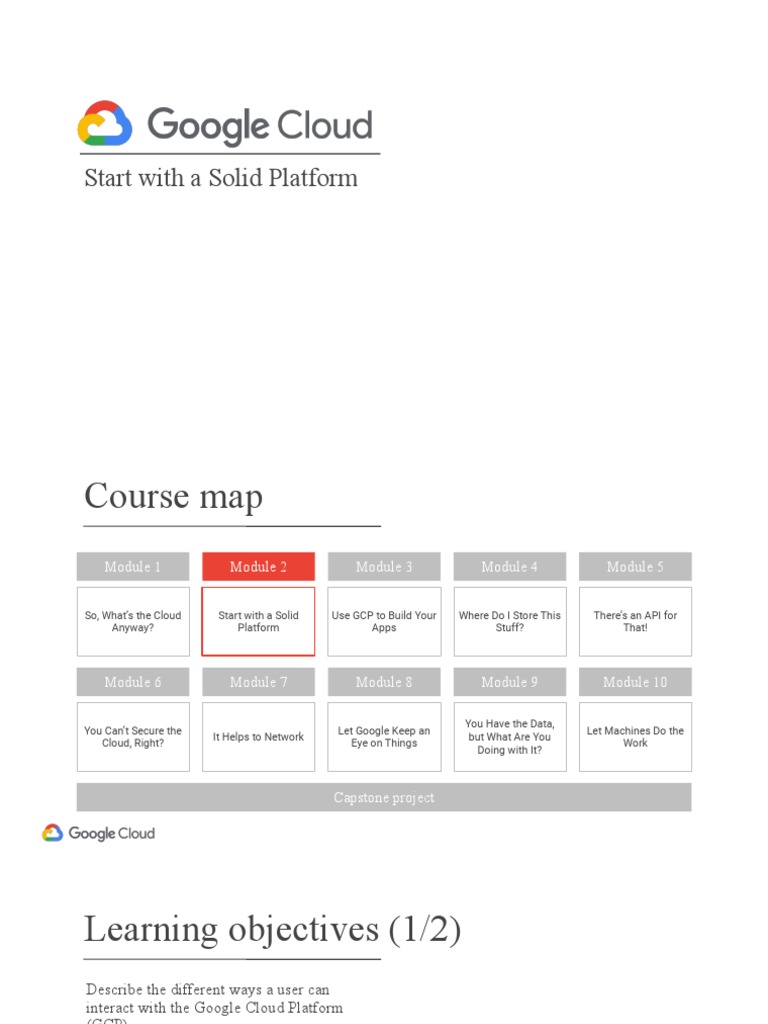 Google Cloud Computing Foundations M2 - Start With A Solid Platform v3 | PDF | Command Line ...