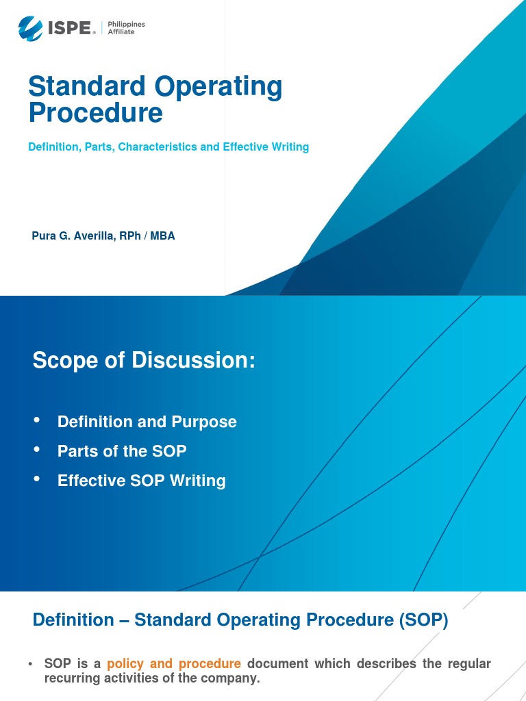 SOP Preparation Guideline | PDF