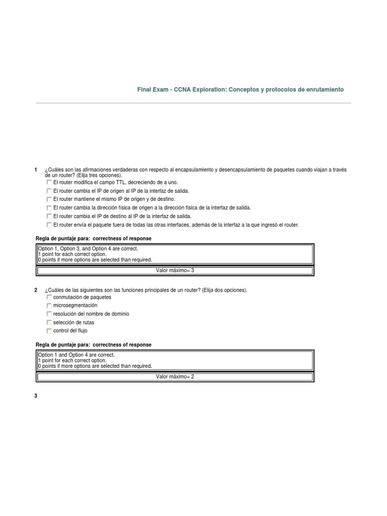 Examen Final Cisco Ccna 2 | PDF