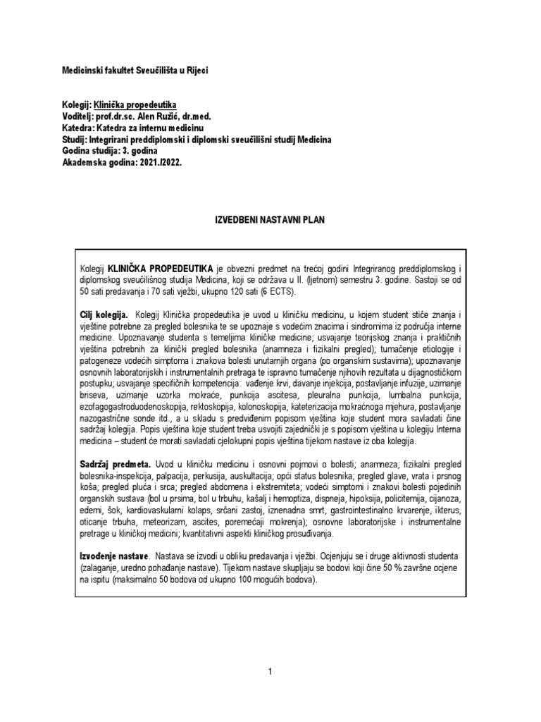 Klinicka Propedeutika | PDF