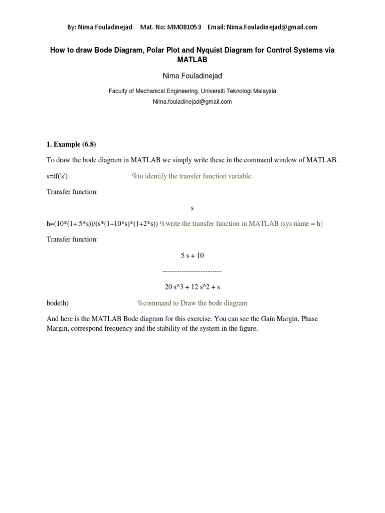 How To Draw Bode Diagram, Polar Plot and Nyquist Diagram For Control ...