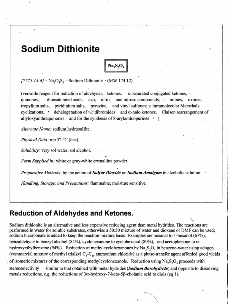 Dithionite | PDF | Amine | Ester