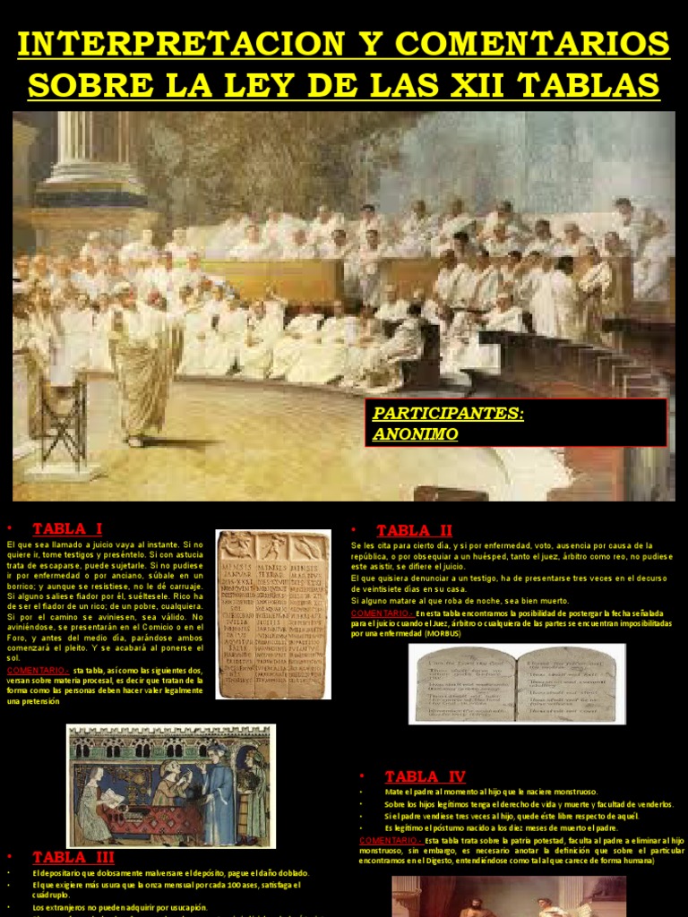 Interpretacion y Comentarios Sobre La Ley de Las Xii Tablas - C | PDF ...