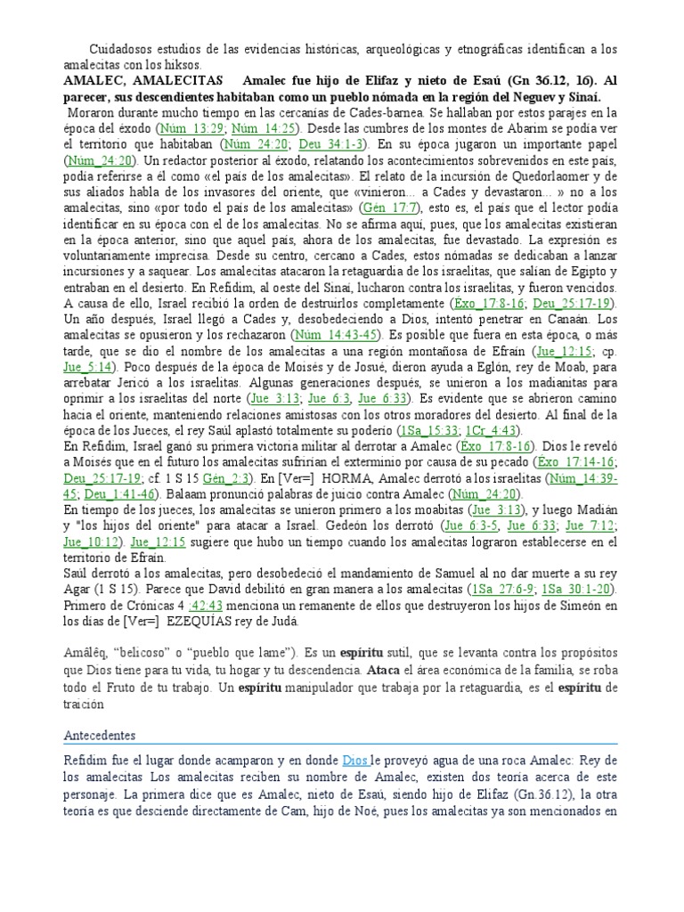 AMALEC | PDF | Moisés | Biblia hebrea