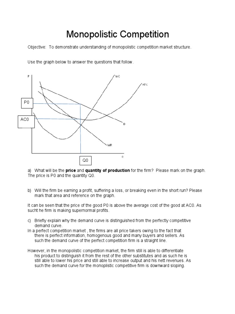 Monopolistic Competition Worksheet | PDF | Finance & Money Management ...