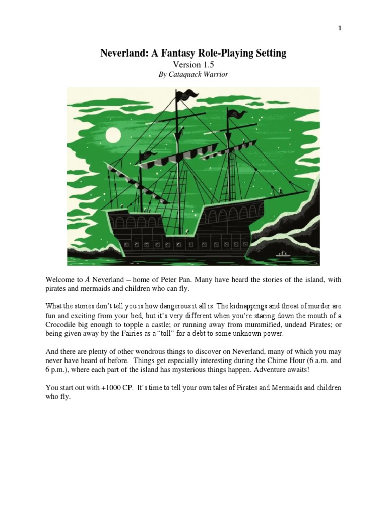 Neverland - A Fantasy Role-Playing Setting | PDF | Neverland | Fairies