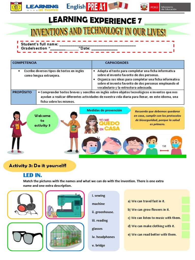 EdA 7 Worksheet 3ro B, Activity 3 | PDF