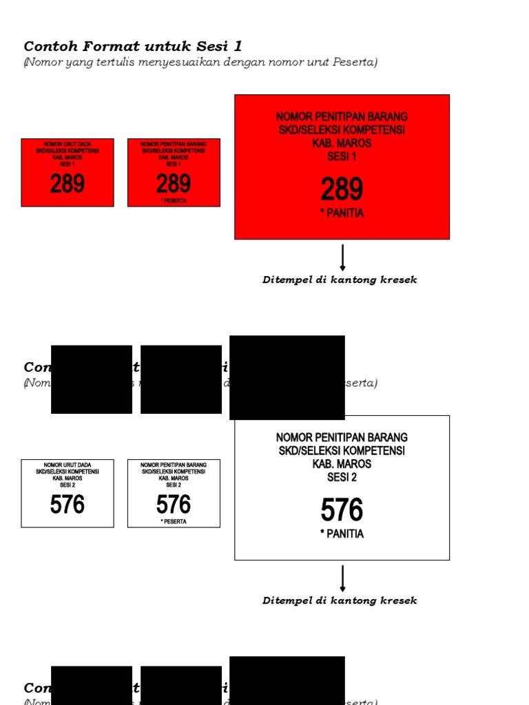 Contoh Nomor Dada | PDF