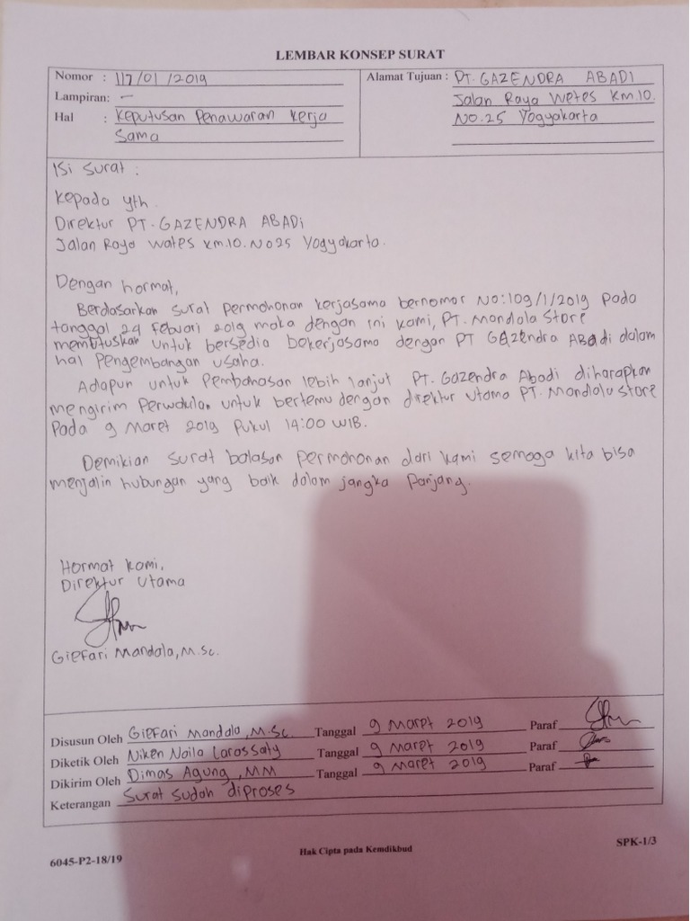 Lembar Konsep Surat | PDF