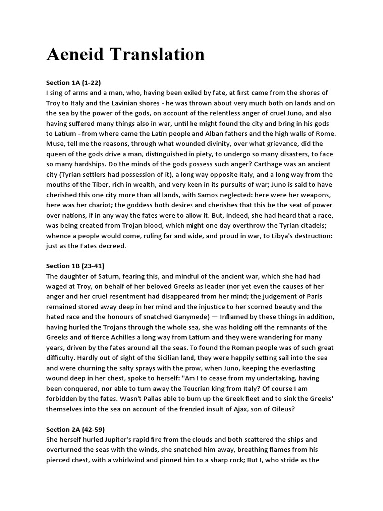 Aeneid Translation | PDF | Aeneid