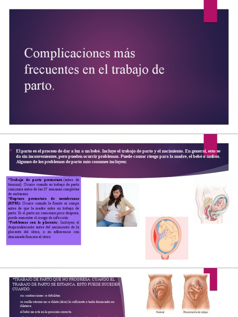 Complicaciones Más Frecuentes en El Trabajo de Parto | PDF | Parto | El ...