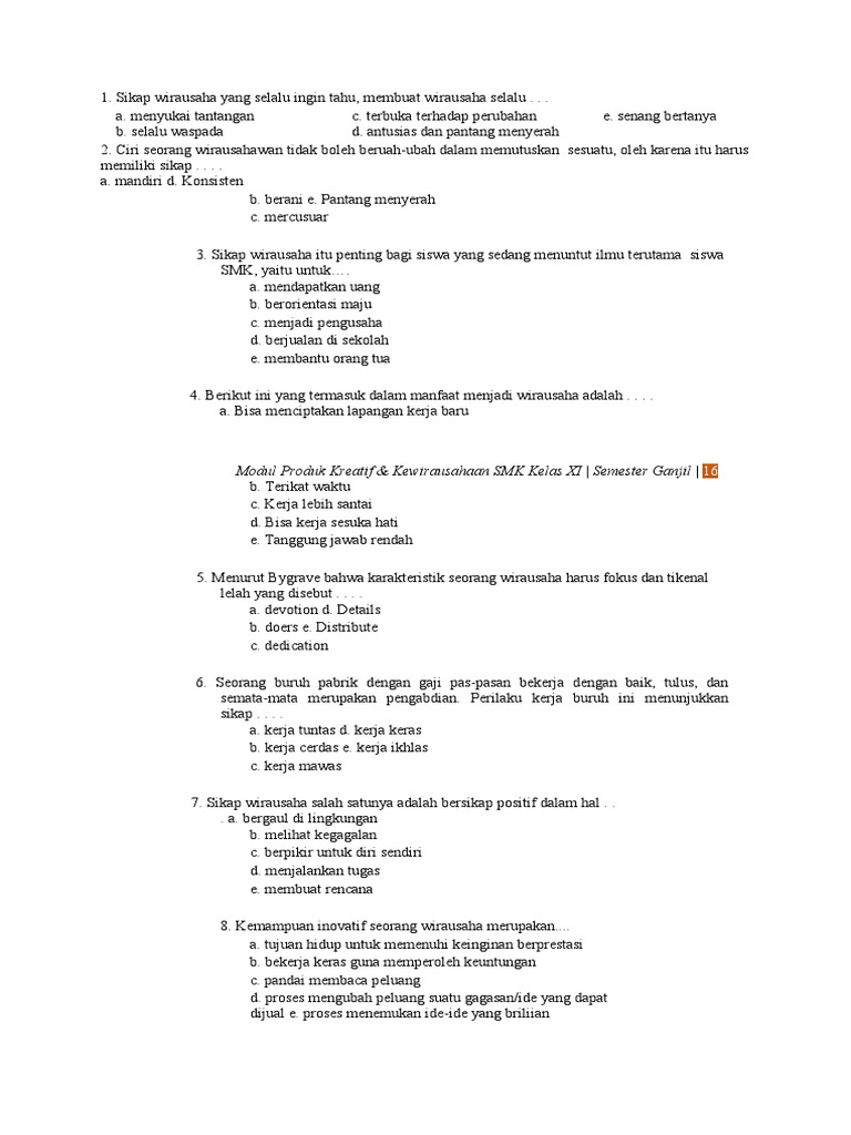 Soal PPK Kelas Xi | PDF