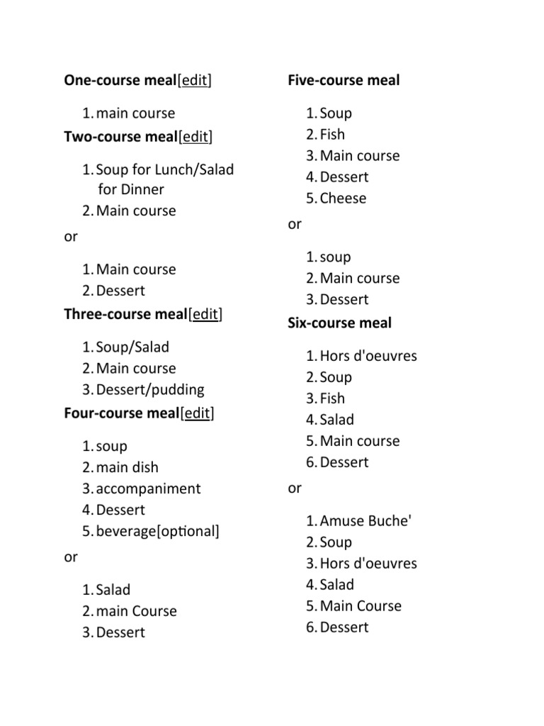 Full Course Meal | PDF