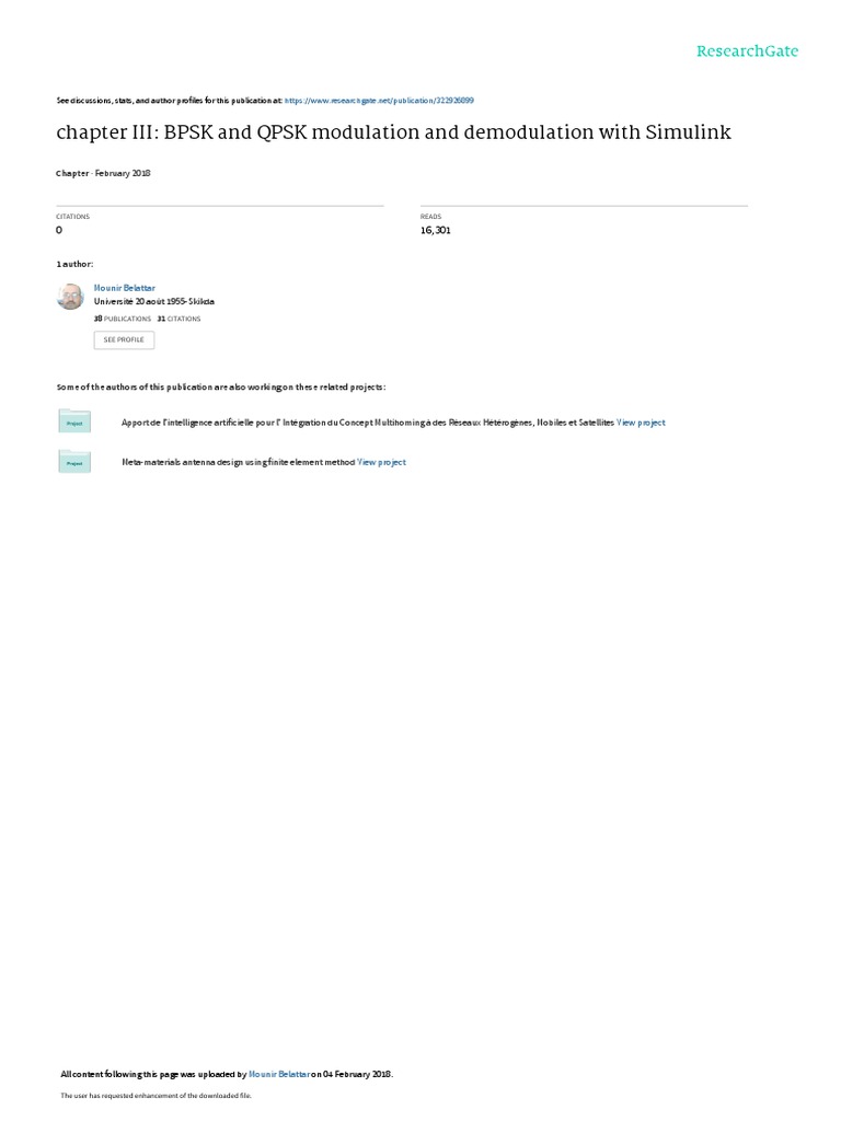Chapter III: BPSK and QPSK Modulation and Demodulation With Simulink ...