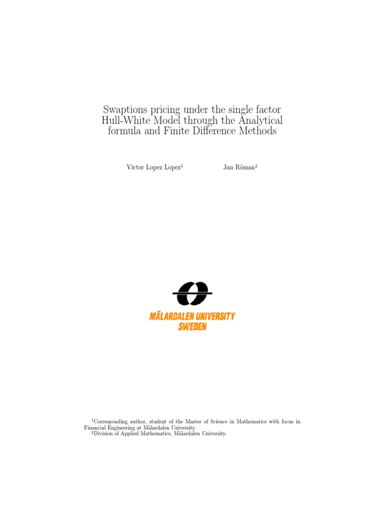 Swaptions Pricing Under The Single Factor Hull-White Model Through The ...