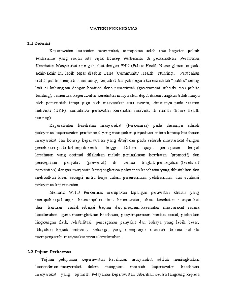 Materi Perkesmas | PDF