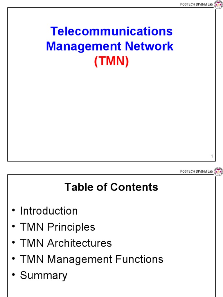 An Introduction to the Telecommunications Management Network (TMN ...