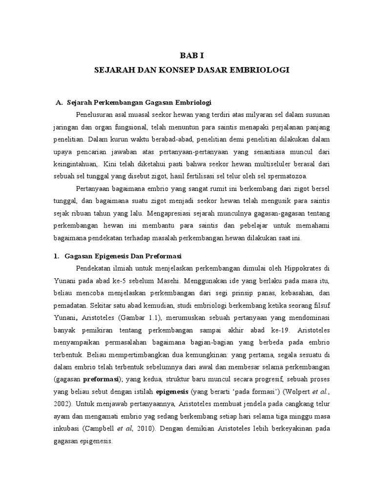 Sejarah Dan Konsep Dasar Embriologi | PDF