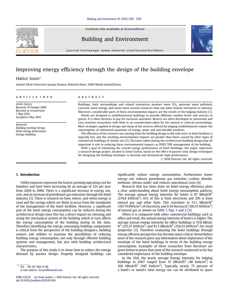 Improving Energy Efficiency Through The Design of The Building Envelope ... Improving Energy Efficiency Through The Design of The Building Envelope ...