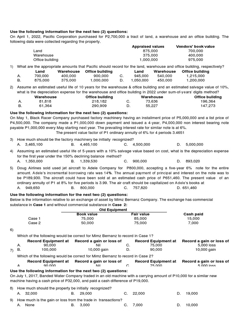 Audit of PPE Comprehensive Quizzer | PDF | Depreciation | Expense Audit of PPE Comprehensive Quizzer | PDF | Depreciation | Expense