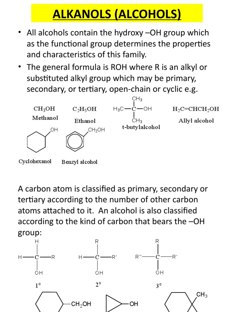 Che 176 Alkanols | PDF | Alcohol | Alkene