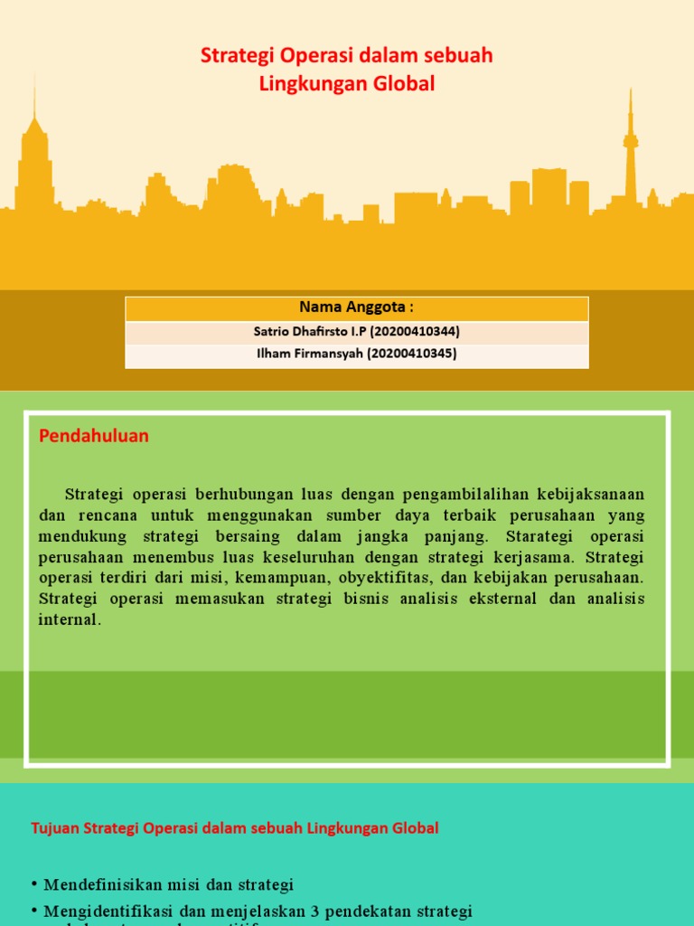 Strategi Operasi Di Dalam Lingkungan Global (Satrio Dhafirsto Dan Ilham ...