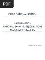 Grade 8 Mathematics Model Exam | PDF | Mathematics