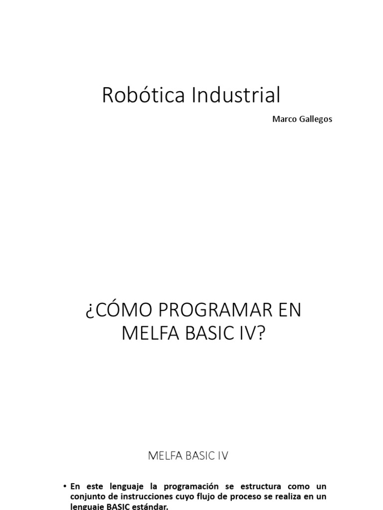 Intro A MELFA BASIC IV | PDF | Lenguaje de programación | Básico