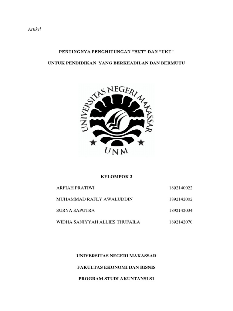 Artikel UKT BKT KELOMPOK 2-Dikonversi | PDF | Karier & Perkembangan