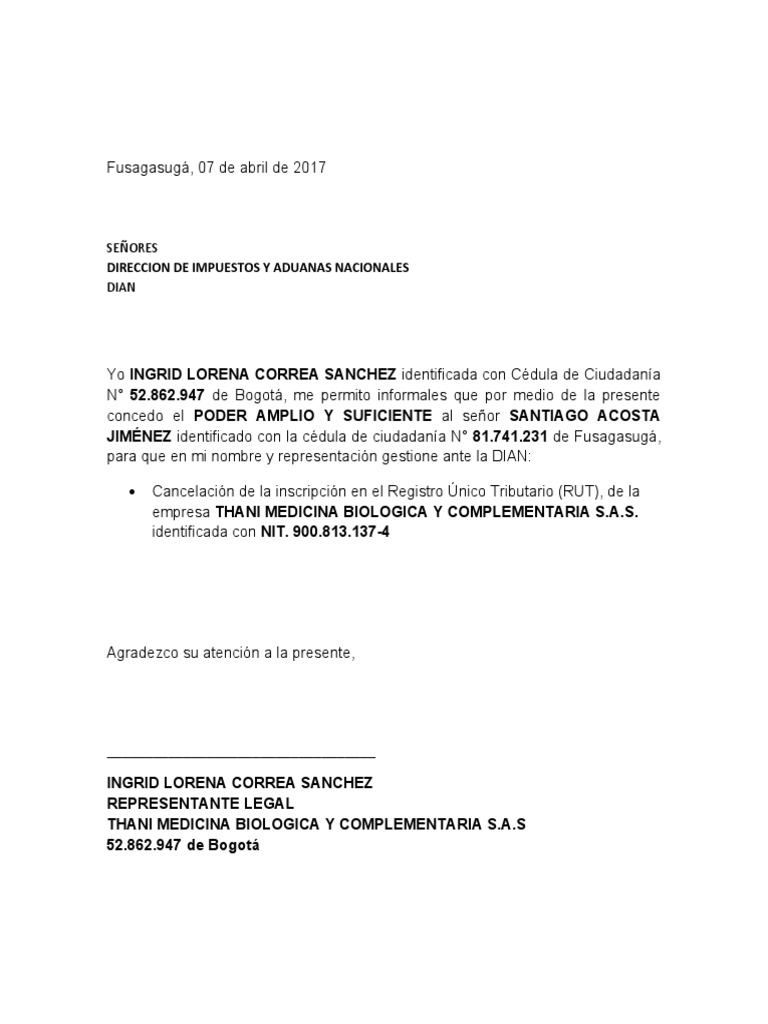 Poder Amplio y Suficiente Dian | PDF