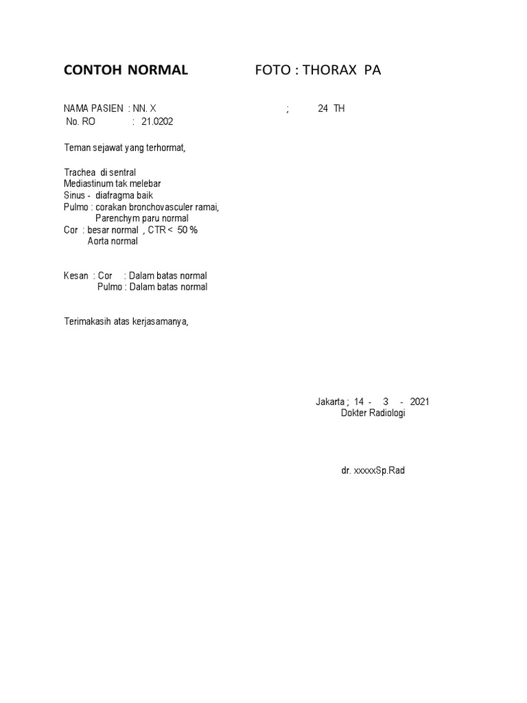 CONTOH Rontgen | PDF