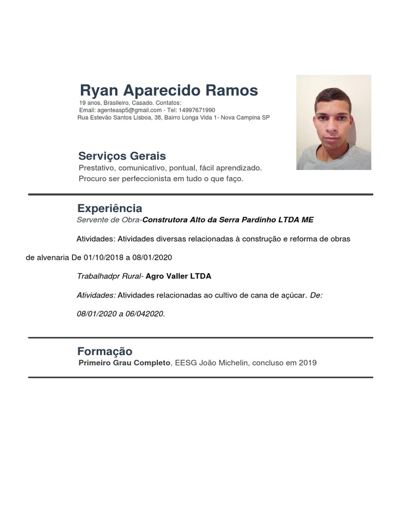 Ryan Currículo | PDF