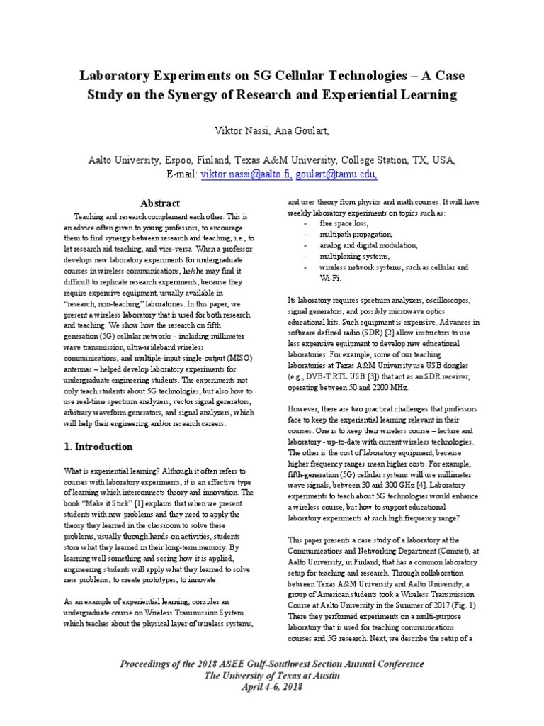 5G Lab Experiments: Research & Learning | PDF | Ultra Wideband | Radio