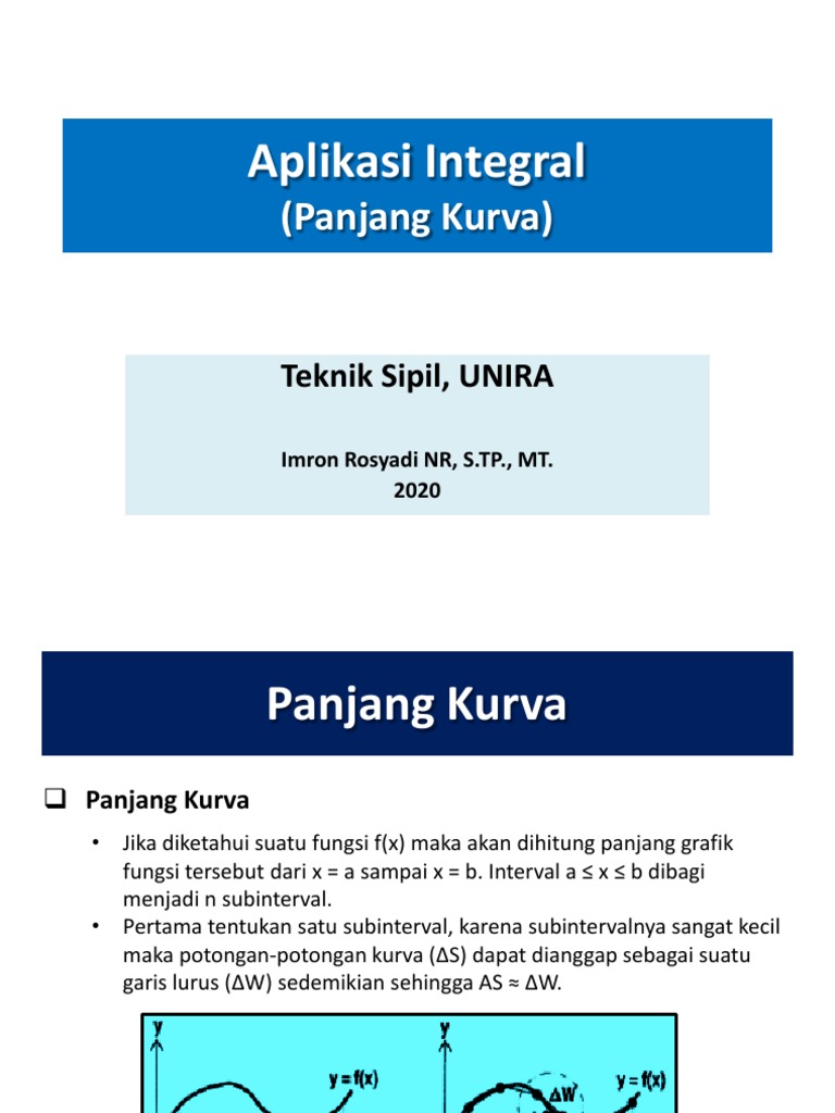 Menghitung Panjang Kurva Integral | PDF | Metode & Bahan Ajar | Sains ...
