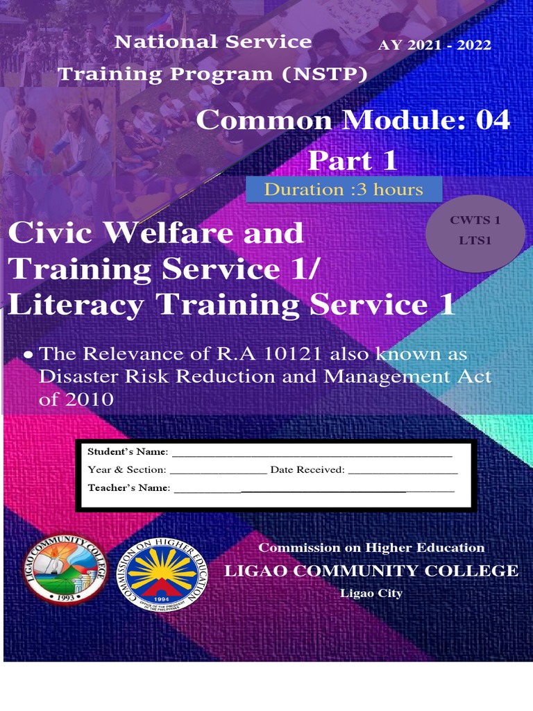 Common Module: 04: Civic Welfare and Training Service 1/ Literacy ...