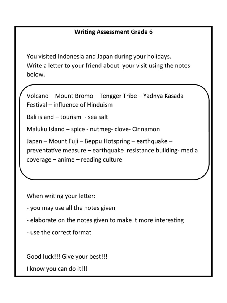 C6 Writing Assessment | PDF