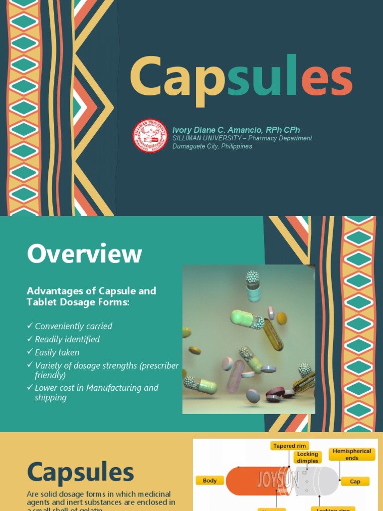 Solid Dosage Forms: Capsules | PDF | Tablet (Pharmacy) | Gelatin