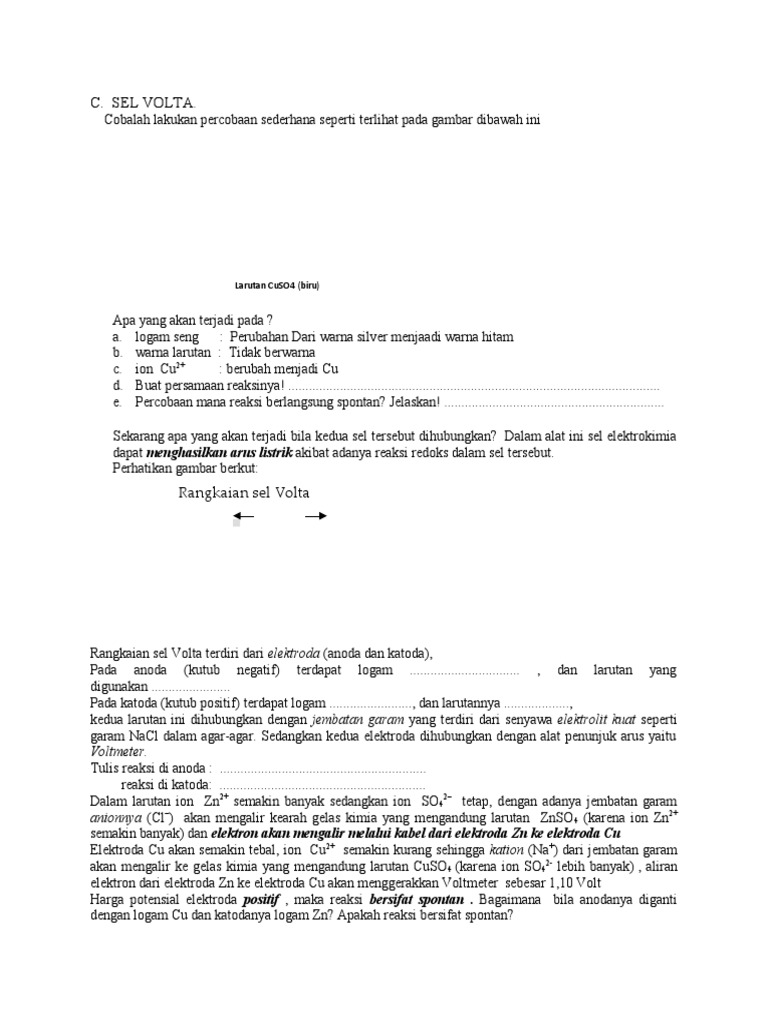 LKPD Sel Volta | PDF